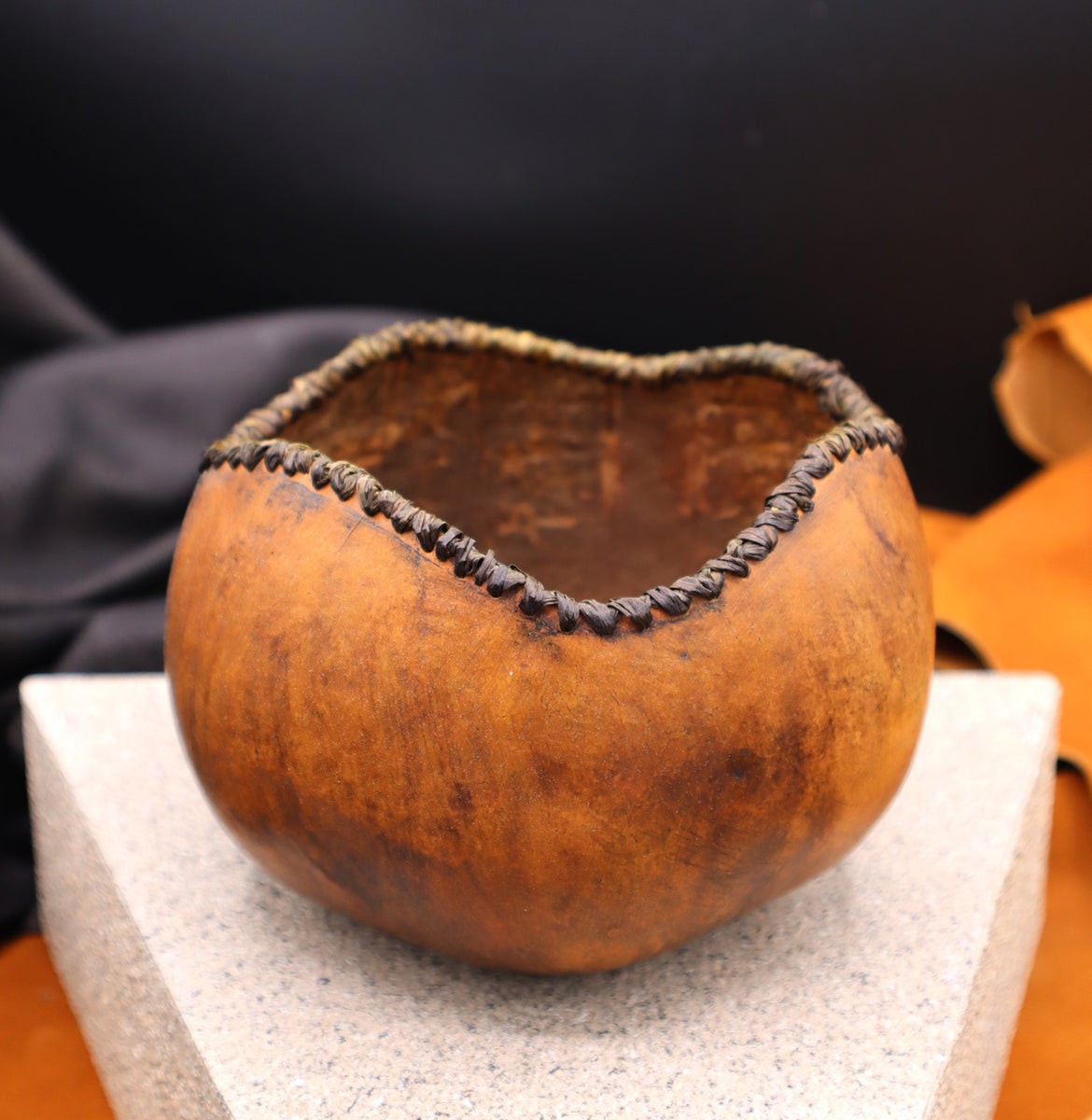 Rafia Wrapped Gourd Bowl by Alan Dabney – Catawba Cultural Preservation ...